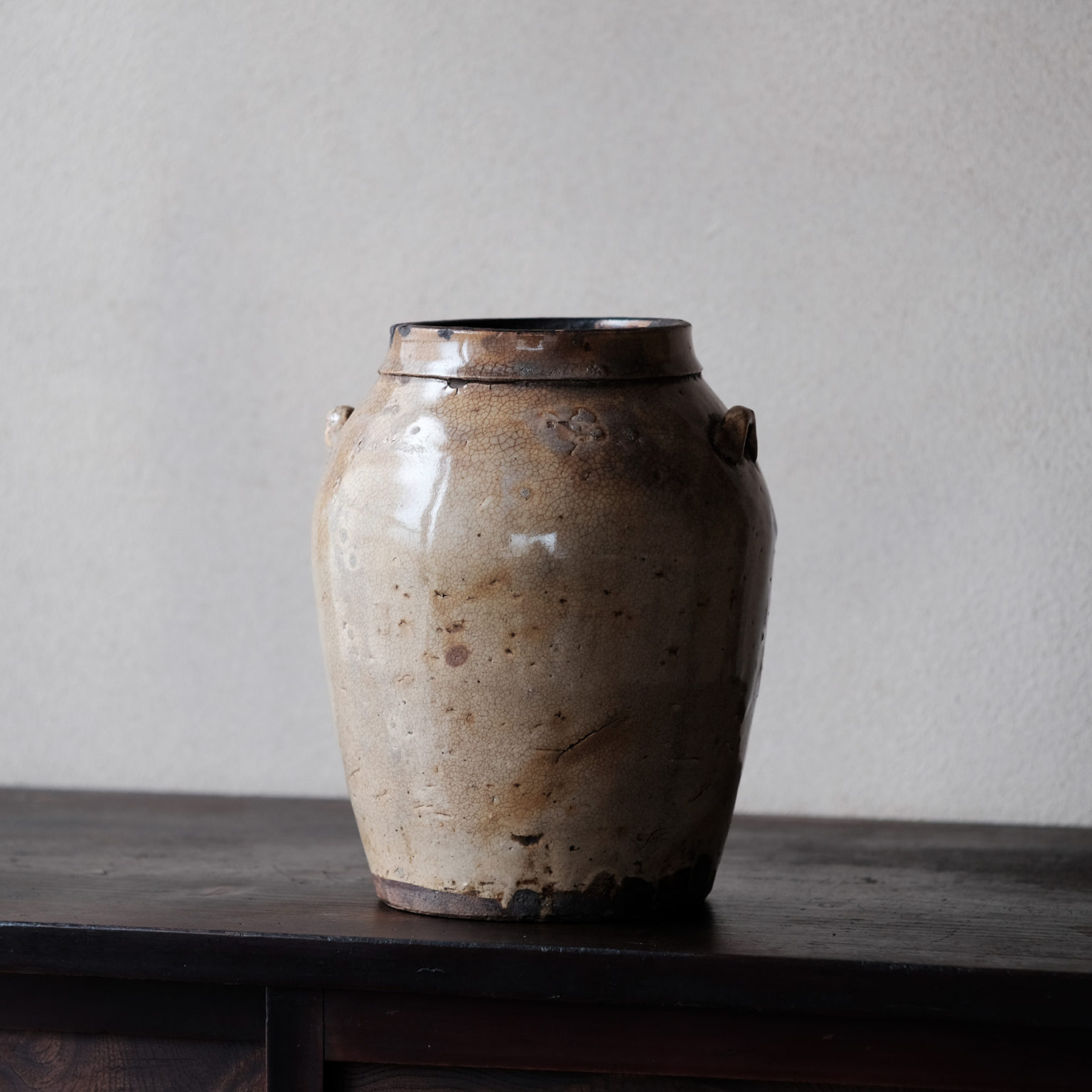 Tamba Ware “Shiro-Tamba” White Slip Double Handled Jar | Antique and ...